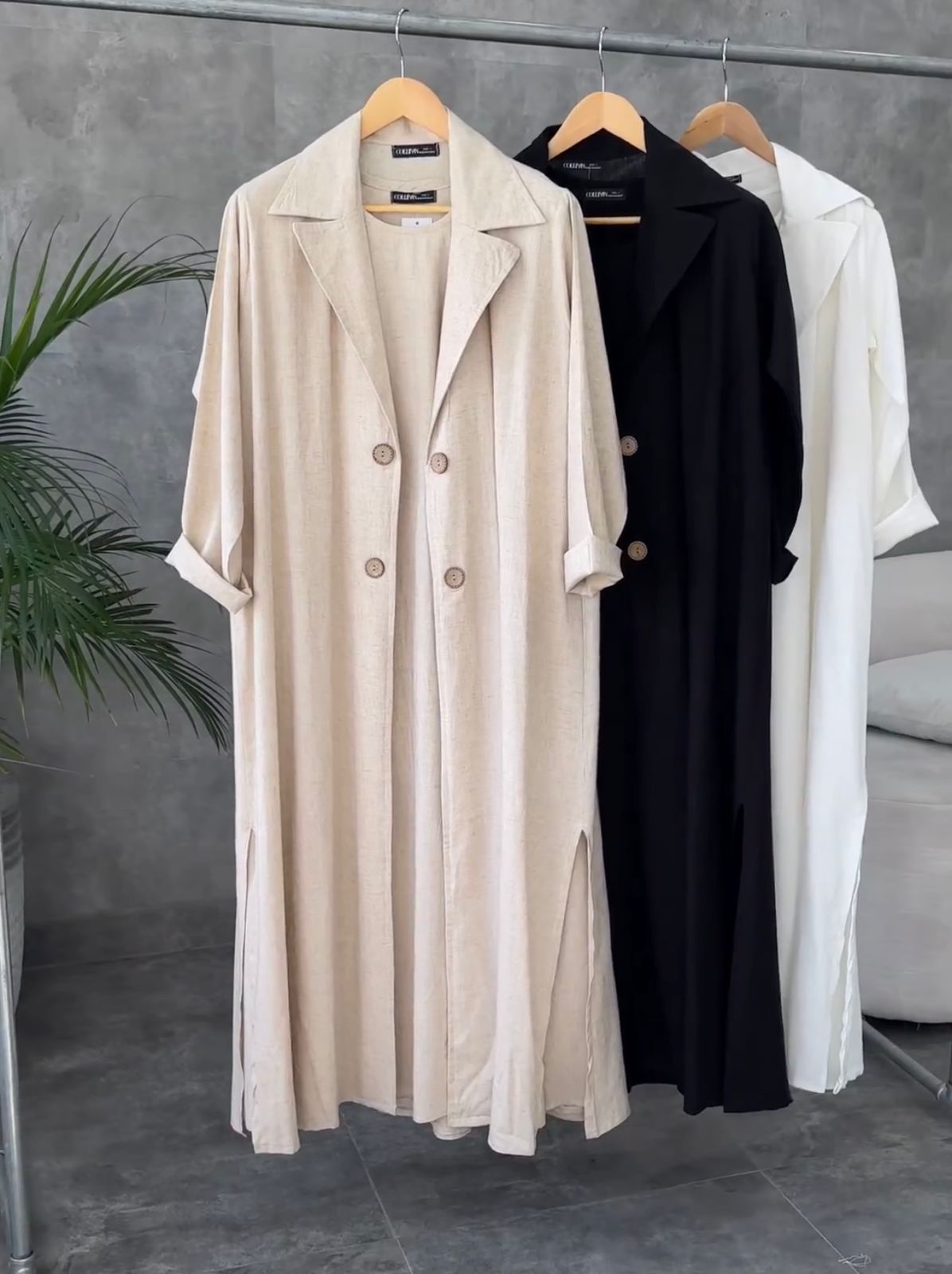 Linen Two-Piece Set – Inner & Gown – Azurofficial