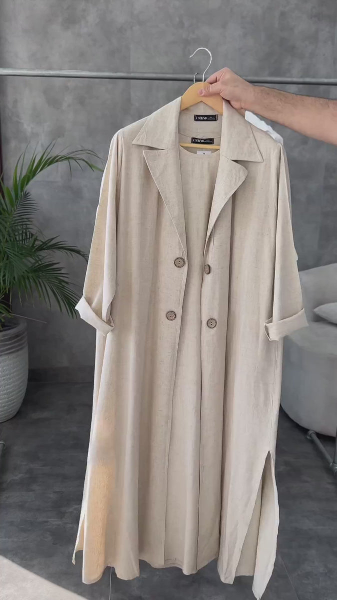 Linen Two-Piece Set – Inner & Gown – Azurofficial